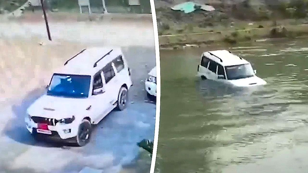 Driverless jeep sinks after rolling into canal at resort
