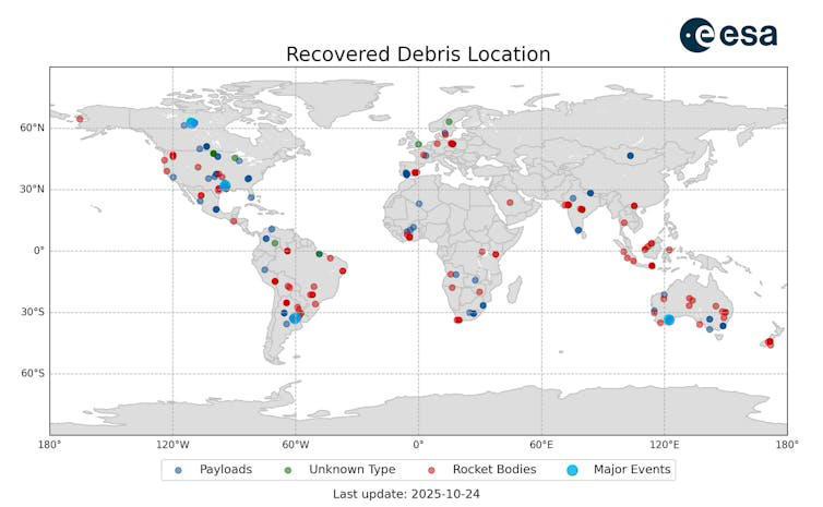 Falling space debris poses an escalating risk as spacecraft get ...