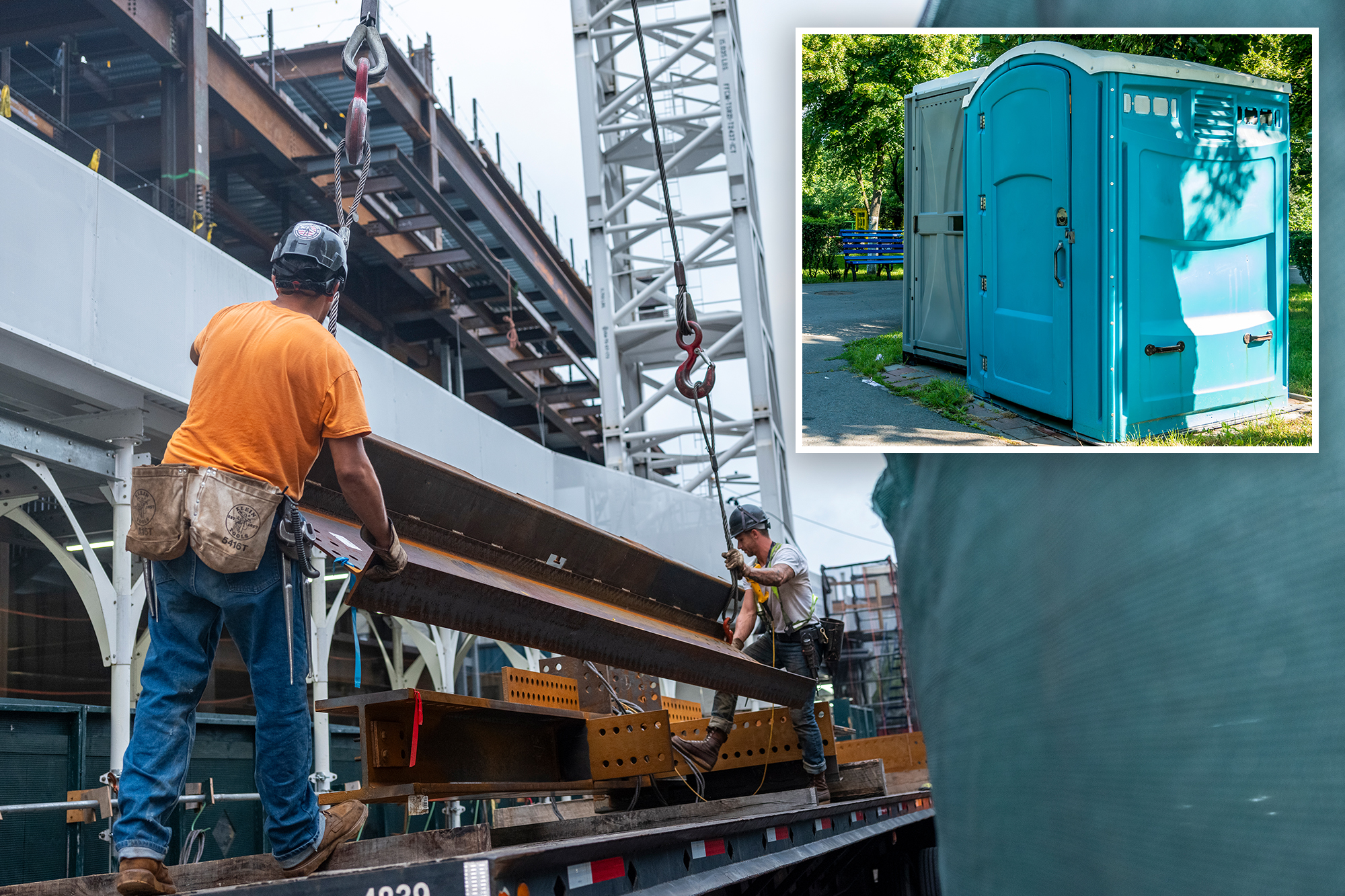 NYC construction worker 'catapulted' out of 'defective' port-a-potty ...