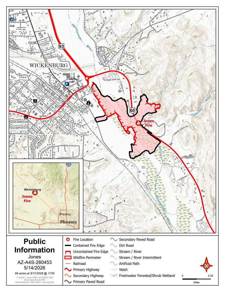 Jones fire near Wickenburg 66% contained, believed to be human caused