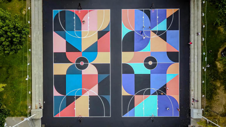 How community basketball courts are being transformed into public art