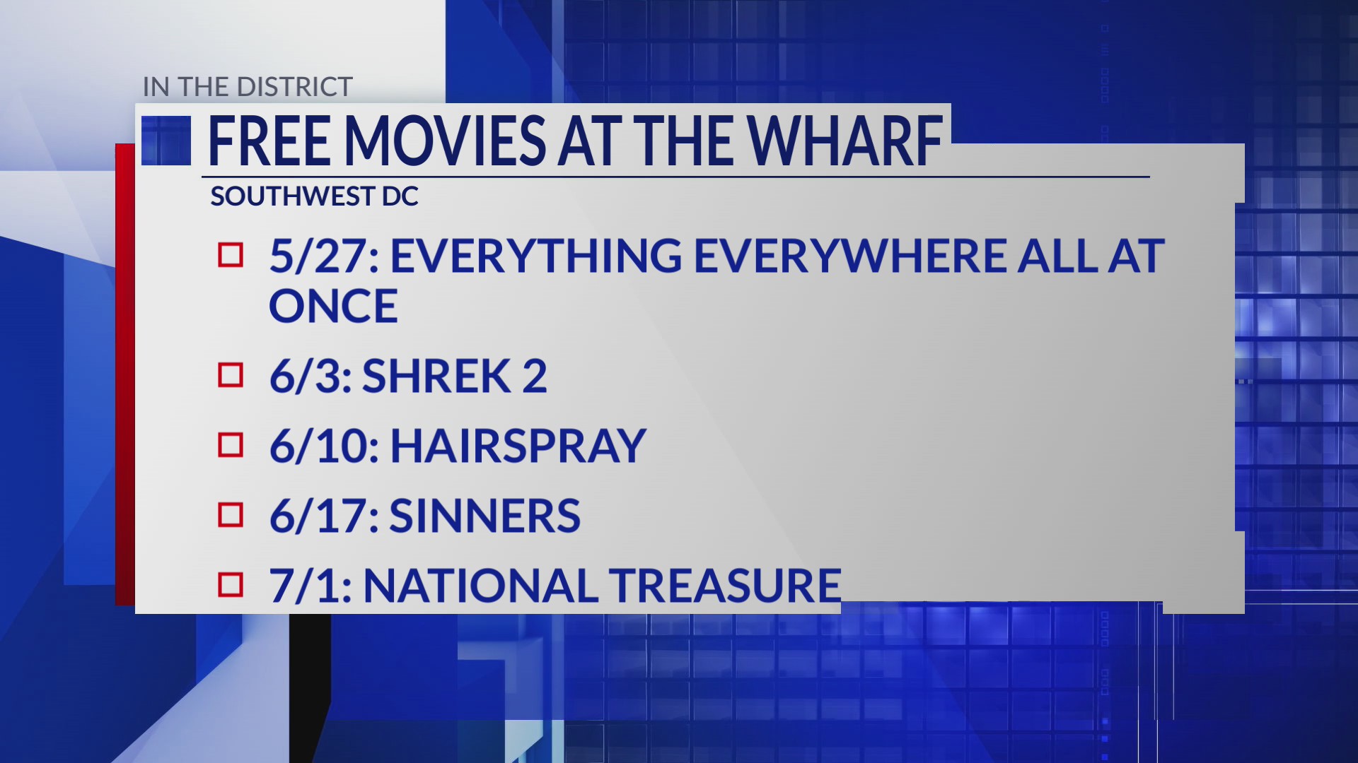 The Wharf releases lineup for annual Sunset Cinema