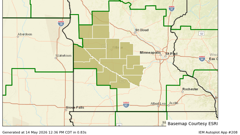 Warnings and advisories for blowing dust issued in Minnesota