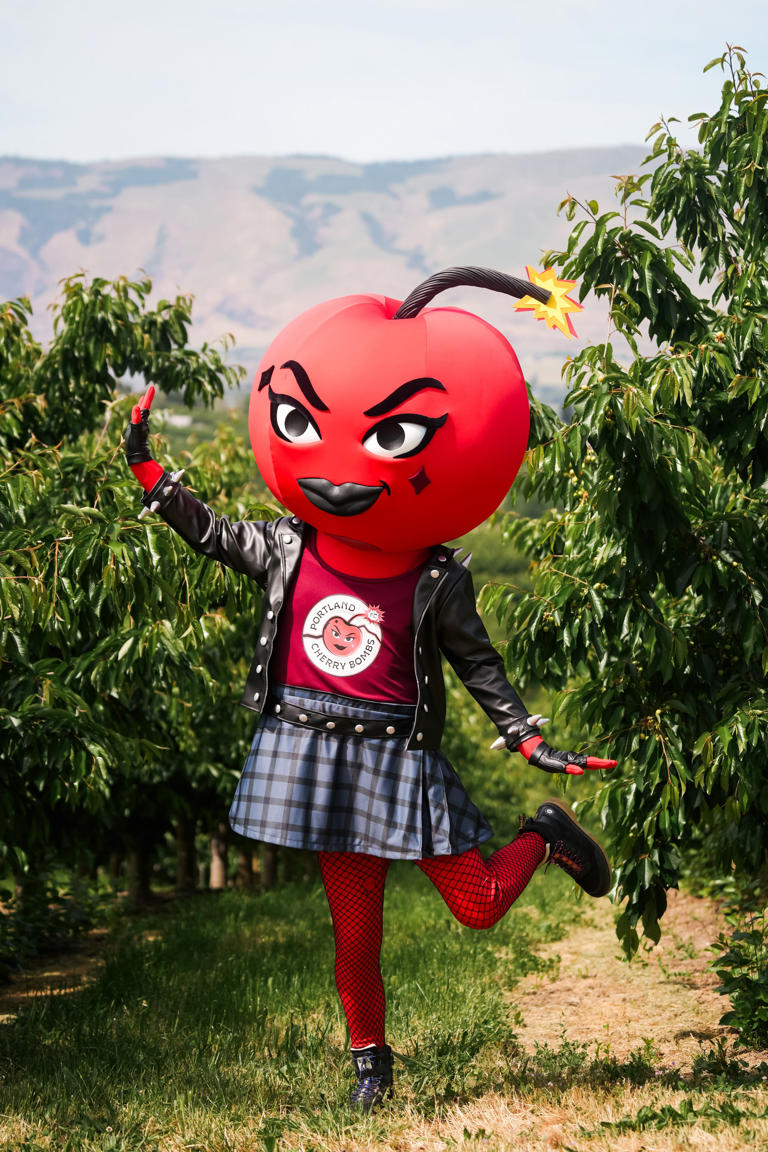 Portland Cherry Bombs FC unveils mascot Mary T Cherry before inaugural ...