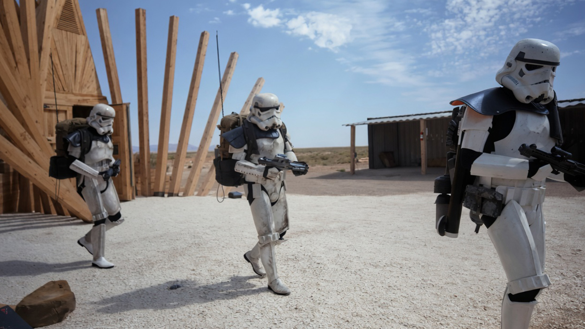 Behind the scenes of a space action film production