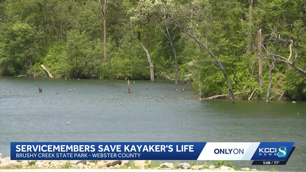 Iowa guardsmen rescue kayaker stranded in Brushy Creek State Park