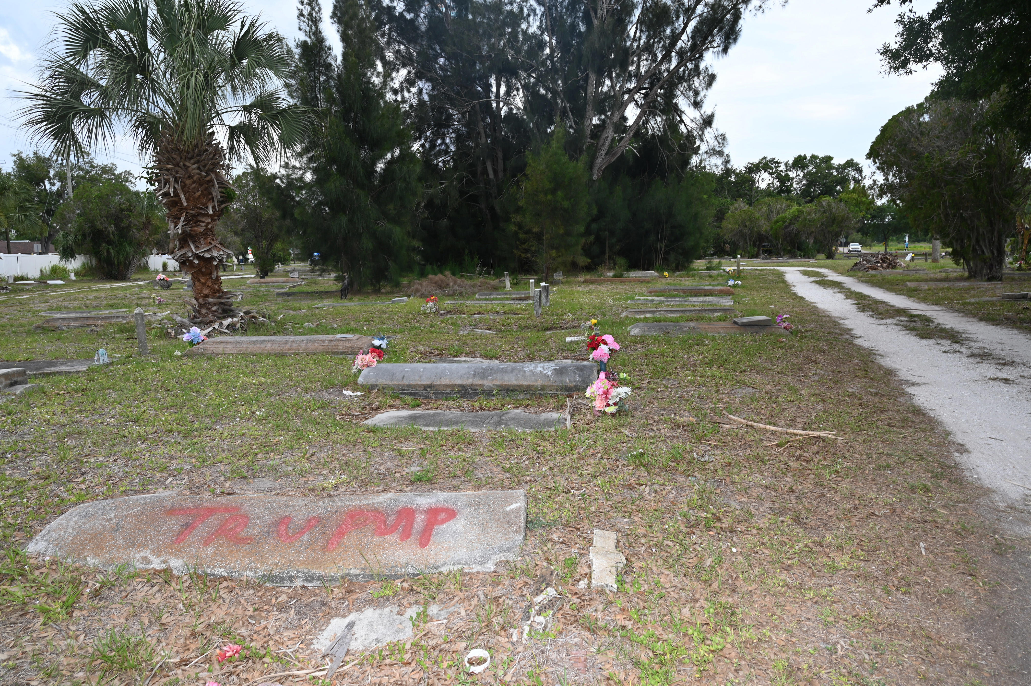 Florida cemetery vandalized with 'Trump' and 'Ron DeSantis' graffiti