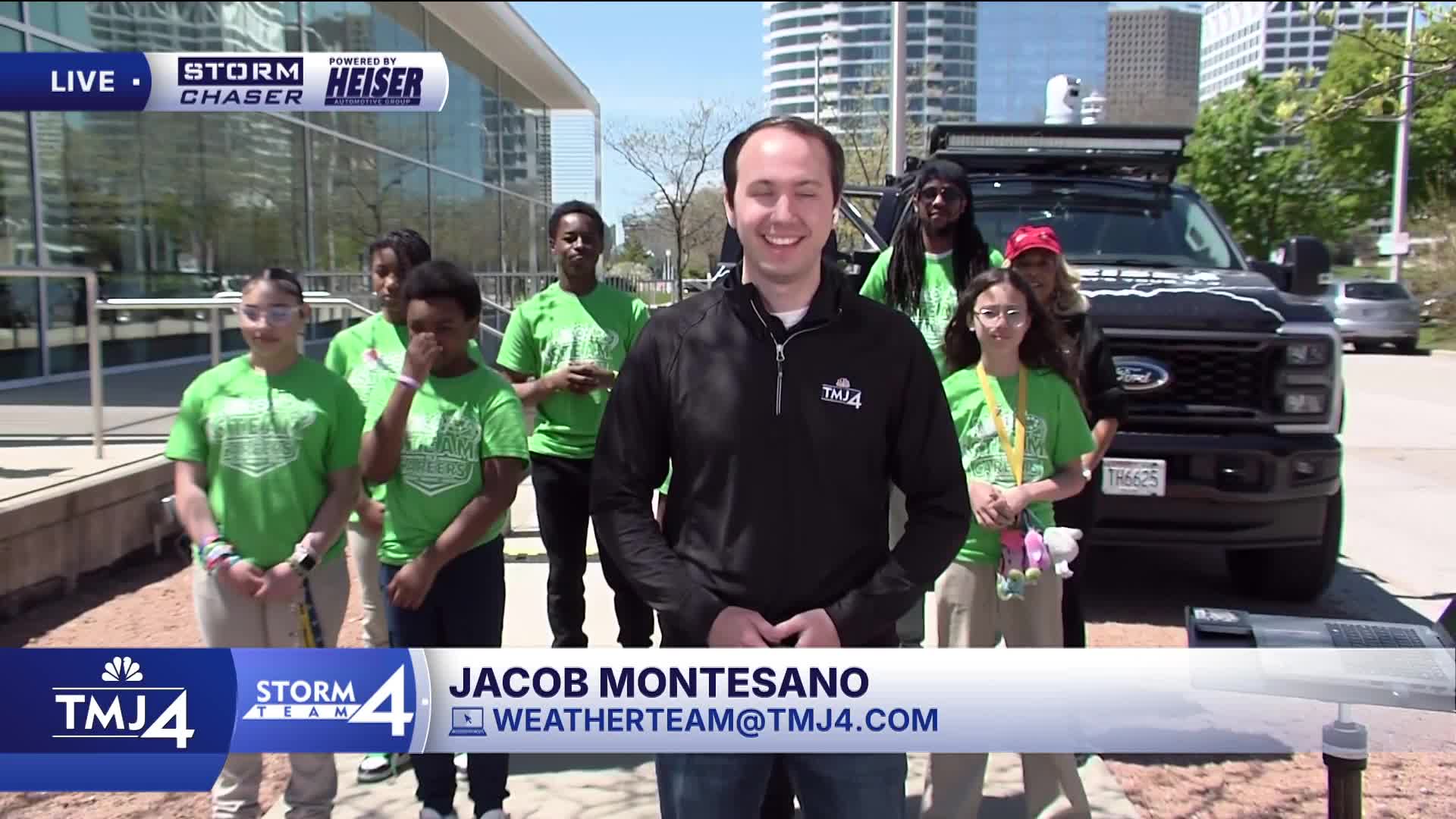 Kids saying hi on air