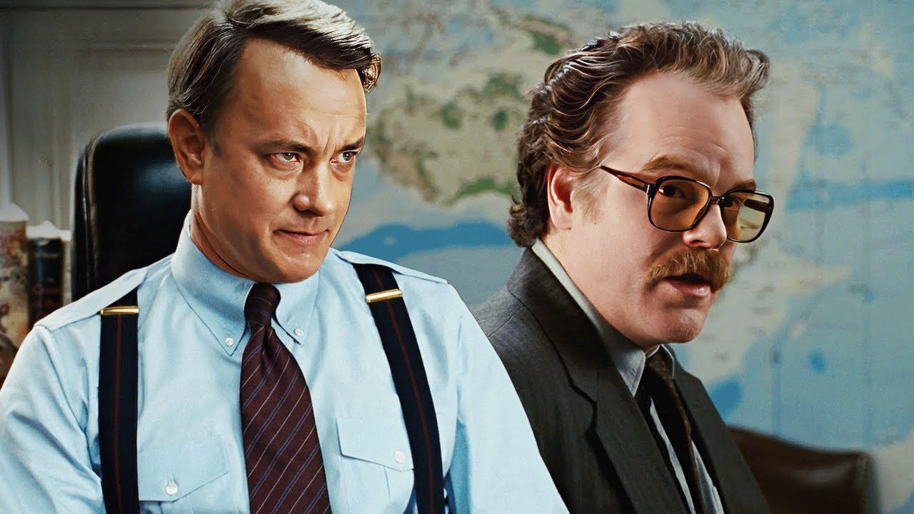 Gust bugs the scotch bottle (Philip Seymour Hoffman, Tom Hanks) Charlie ...