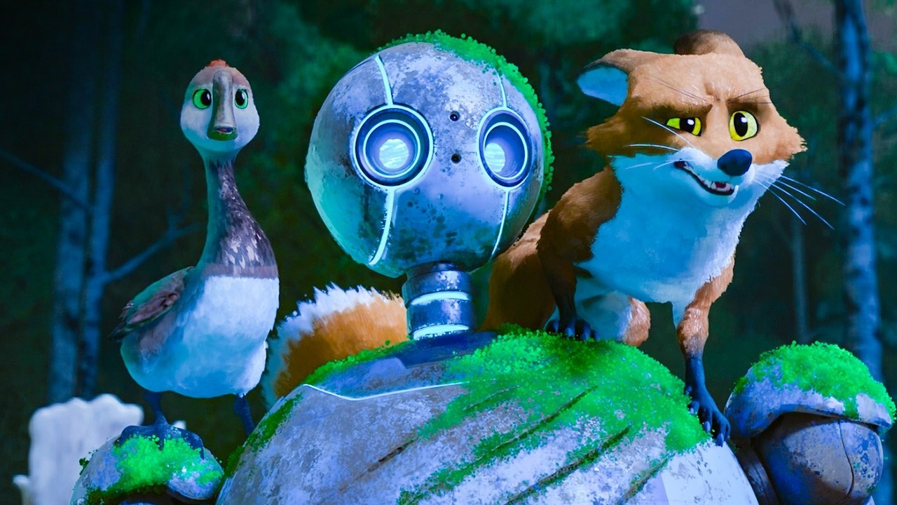 Roz vs. the island’s wild creatures: The Wild Robot