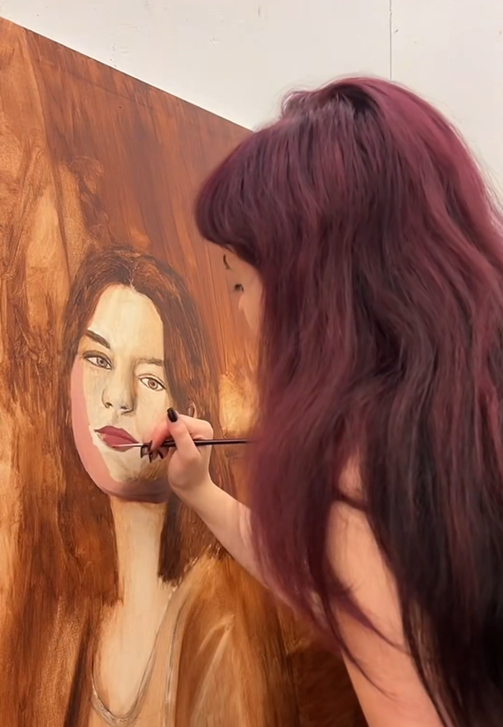 The subtle sounds of oil painting and brushwork on canvas