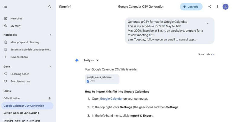 I paired Gemini with Google Calendar to plan my week, and I'm never ...