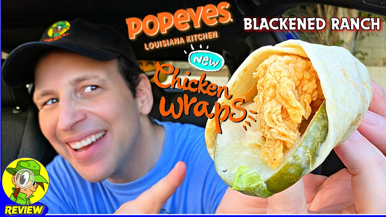 Popeyes Blackened Ranch Chicken Wrap Review New Flavor Test