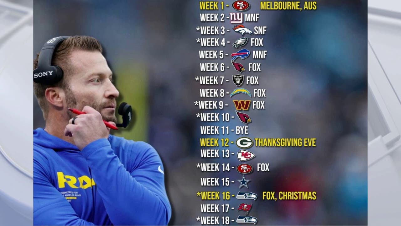 LA Rams to play 7 prime time games, tying NFL record; at least 7 other ...