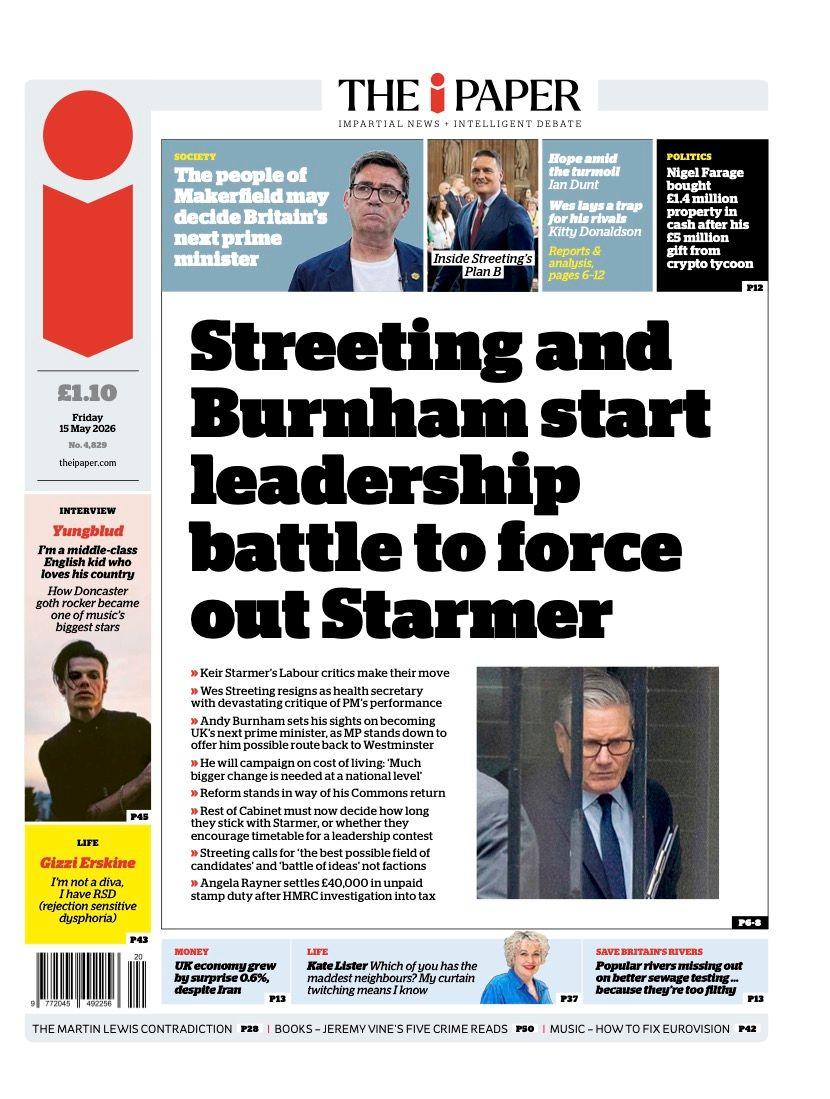 'Starmer's battle begins' and 'Rivals'
