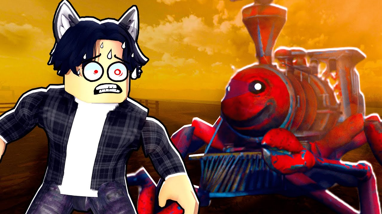 Escapa del tren monstruoso en Roblox la araña que come humanos