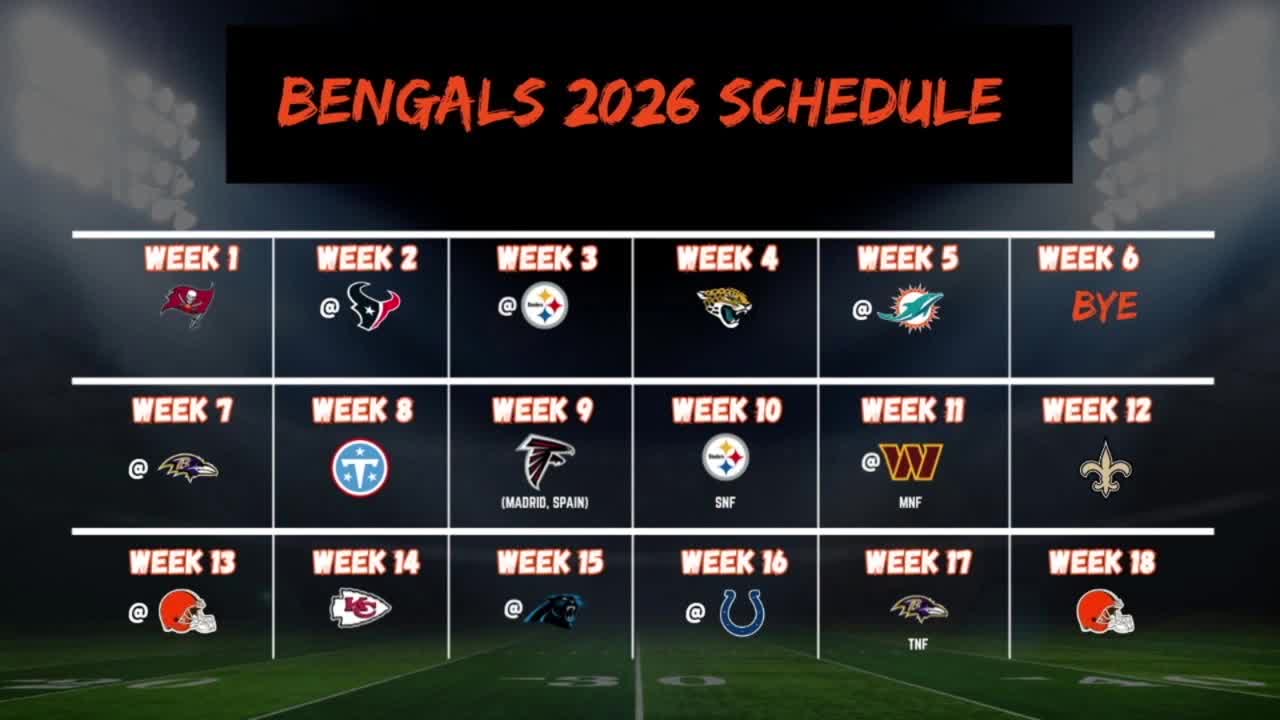 Bengals 2026 Schedule Includes New Year S Eve Matchup Against Ravens