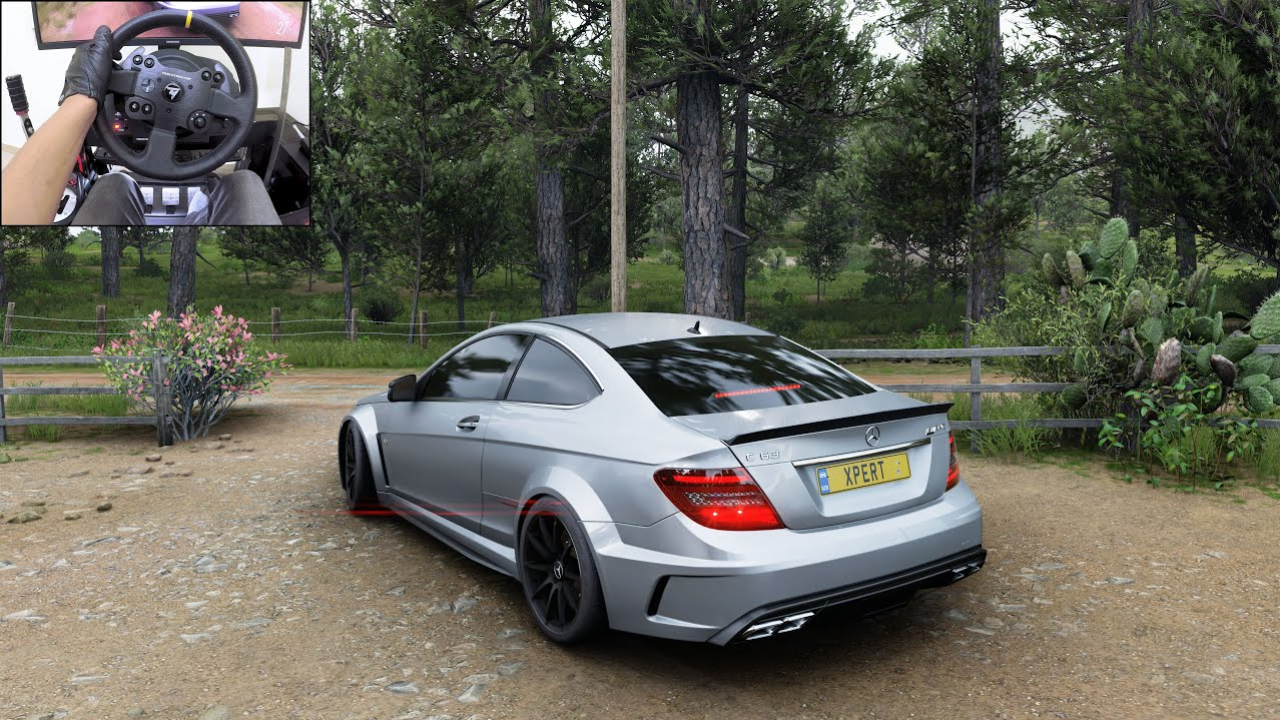 Wheelcam gameplay C63 AMG performance in Forza Horizon 5