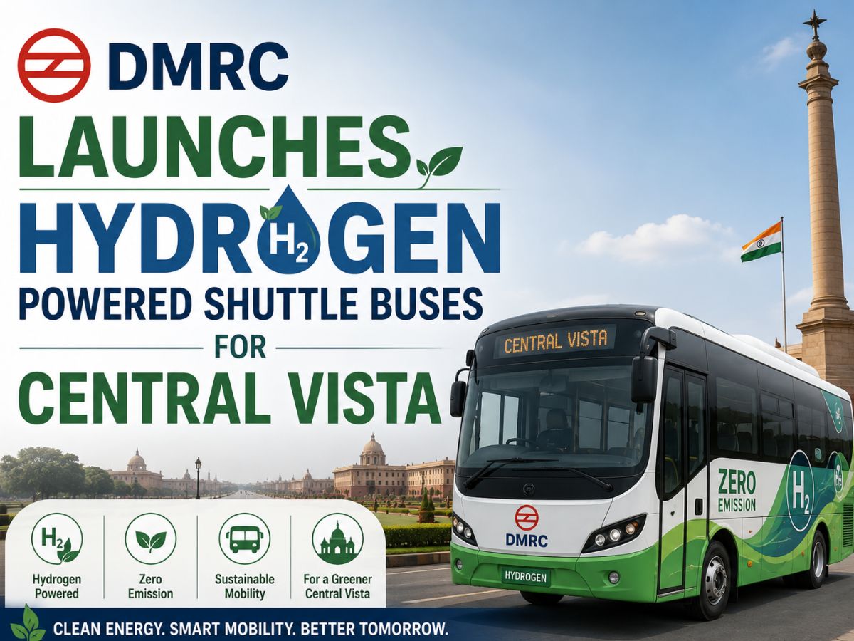 Travel update: DMRC launches hydrogen powered shuttle buses for Central ...