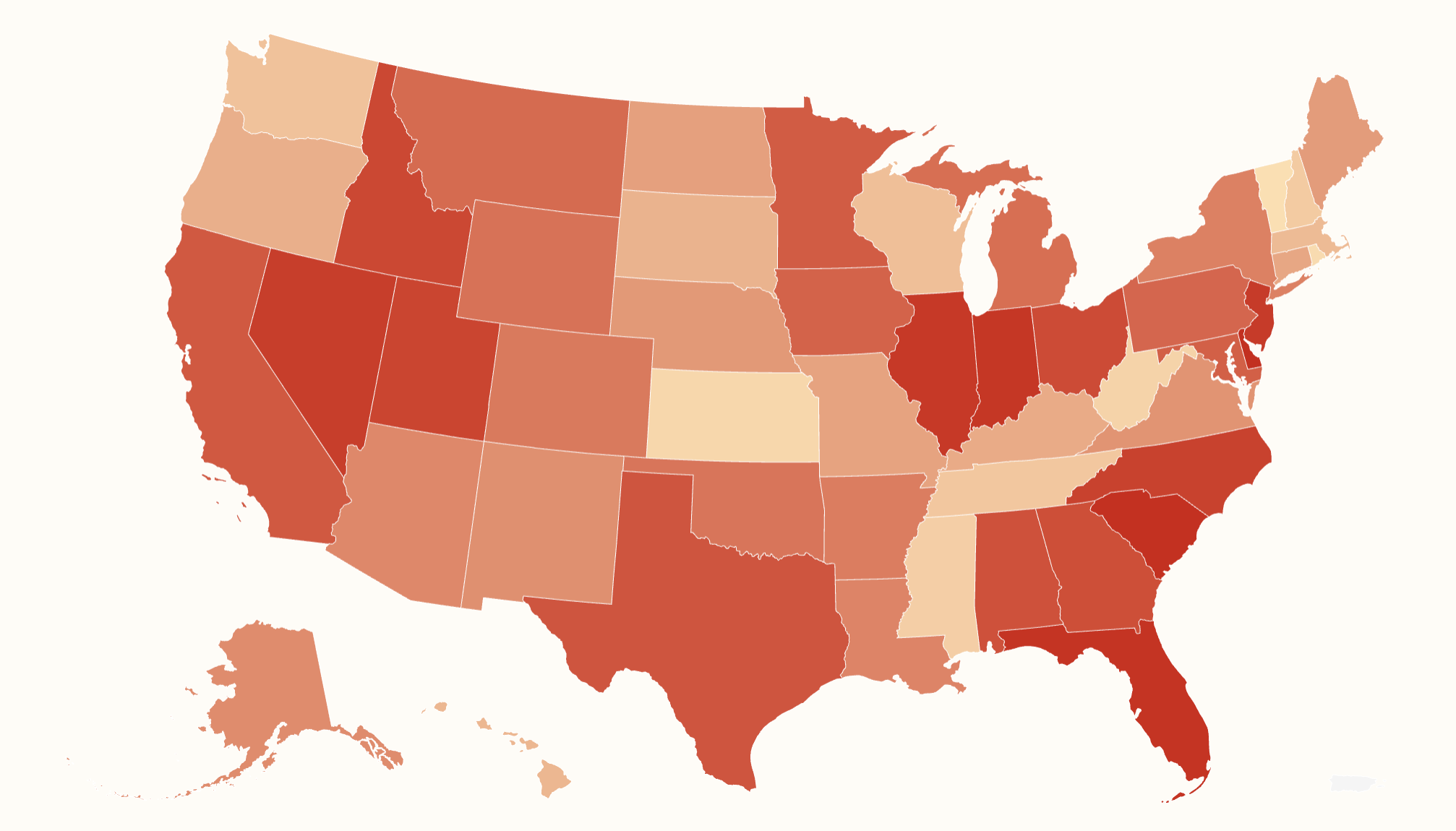Map shows foreclosure rates in each state as Trump faces economic questions
