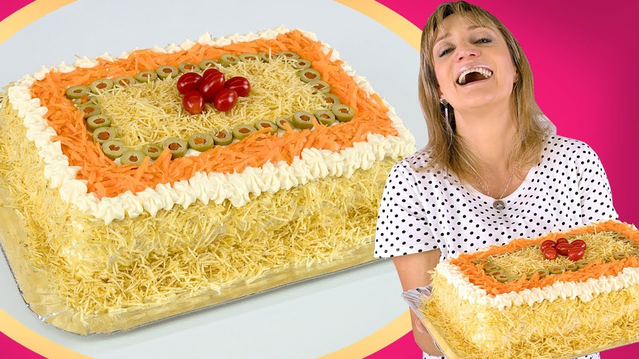 Bolo salgado de frango com pão de forma - torta salgada | Sal de Flor