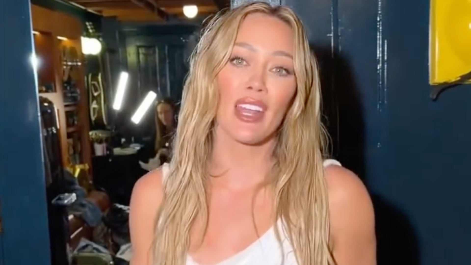 Hilary Duff Reinvents The Red Swimsuit With A Vintage Chic Inspired