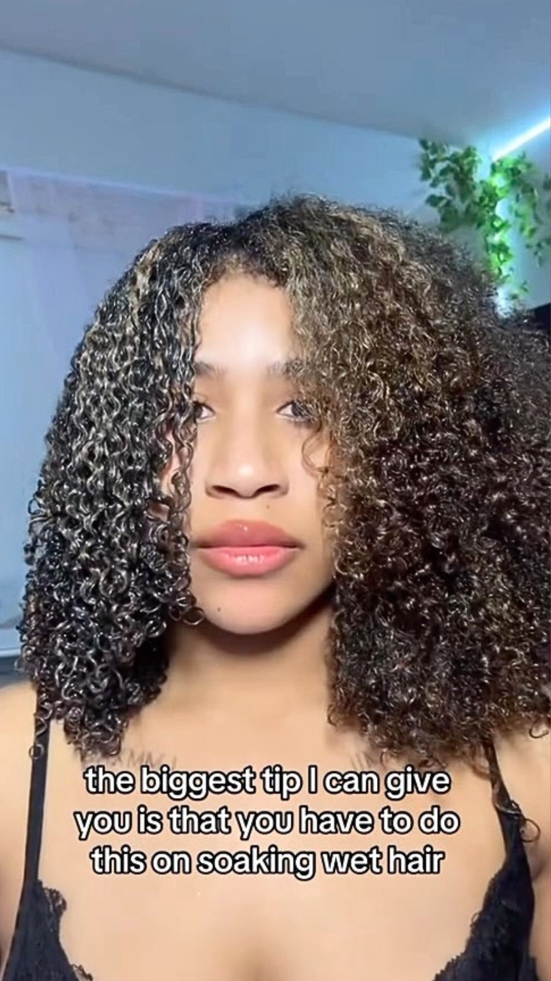 Post-shower wash and go curly routine