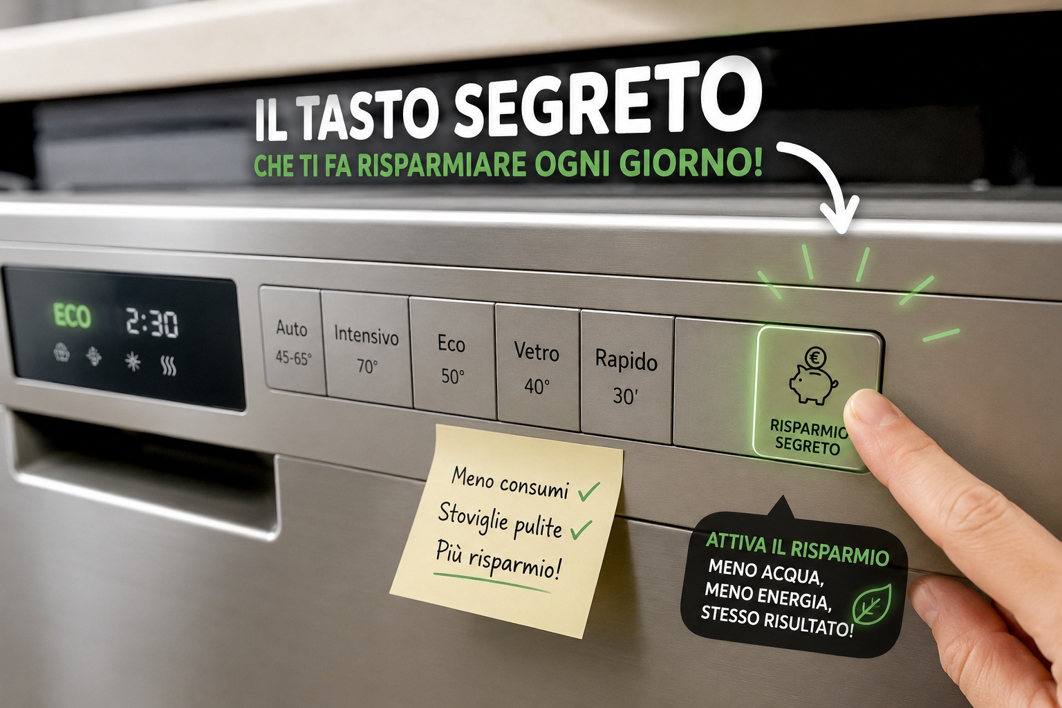Tasto segreto lavastoviglie: il programma eco che fa risparmiare ...