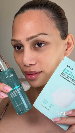 Anua glass skin collagen PDRN patch and spray review for glowy skin