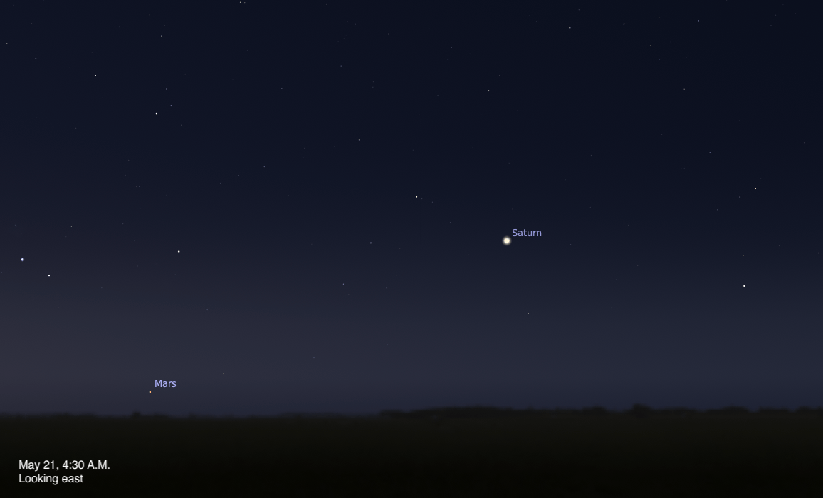 The sky today on Thursday, May 21: Check in on Saturn and Mars