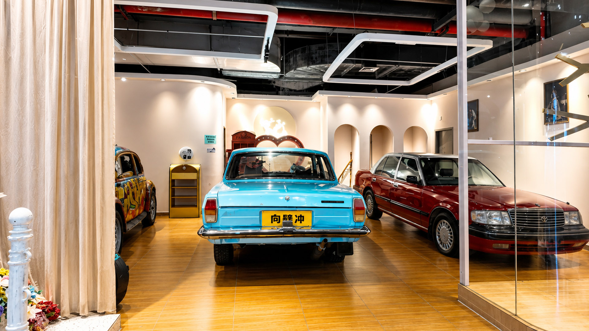 Why are vintage cars hidden inside this underground mall?