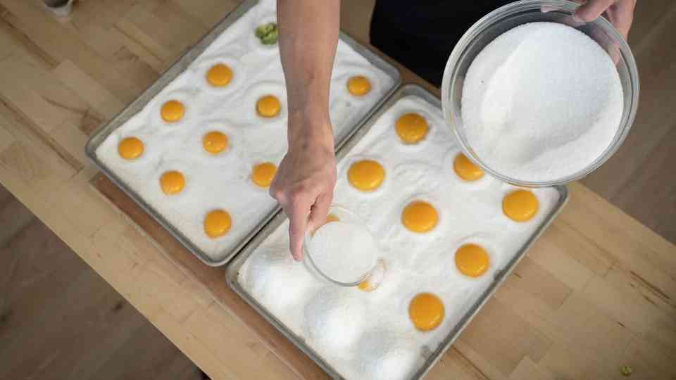 I left egg yolks in salt - then watched them transform