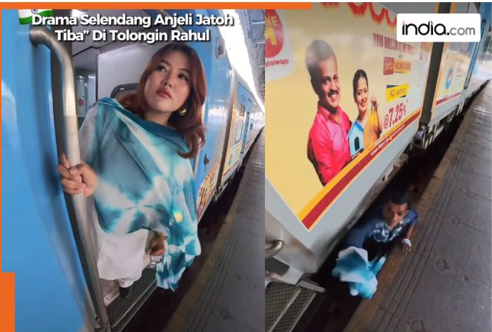 Indonesian woman gets Bollywood moment: Indian man jumps on railway ...