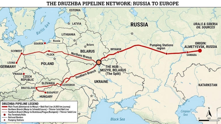 Which is the longest cross-country oil pipeline in the world?