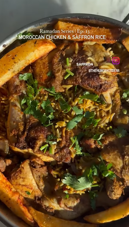 Moroccan one-pot chicken & rice 🍗🍚😍💯 packed with spices and flavor 🤤🔥 🍽️🇲🇦