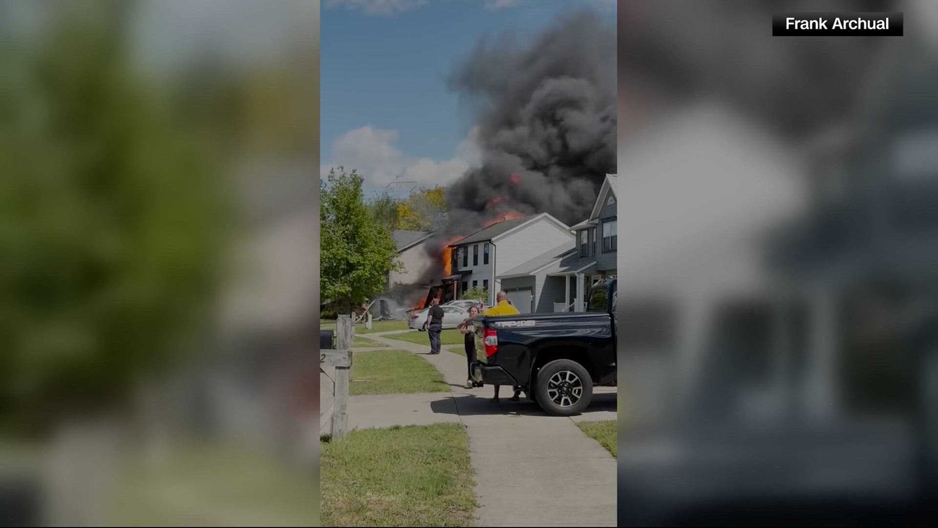 Two killed when small plane crashes into Ohio home and erupts in flames