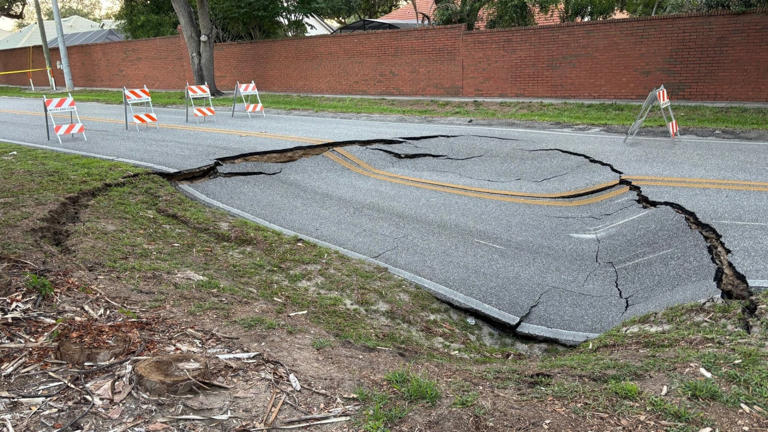 Sinkhole in Maitland showing no growth, Orange County to fill the hole