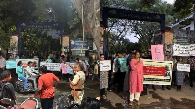 Hyderabad activists protest NSA charges in Noida labour unrest case