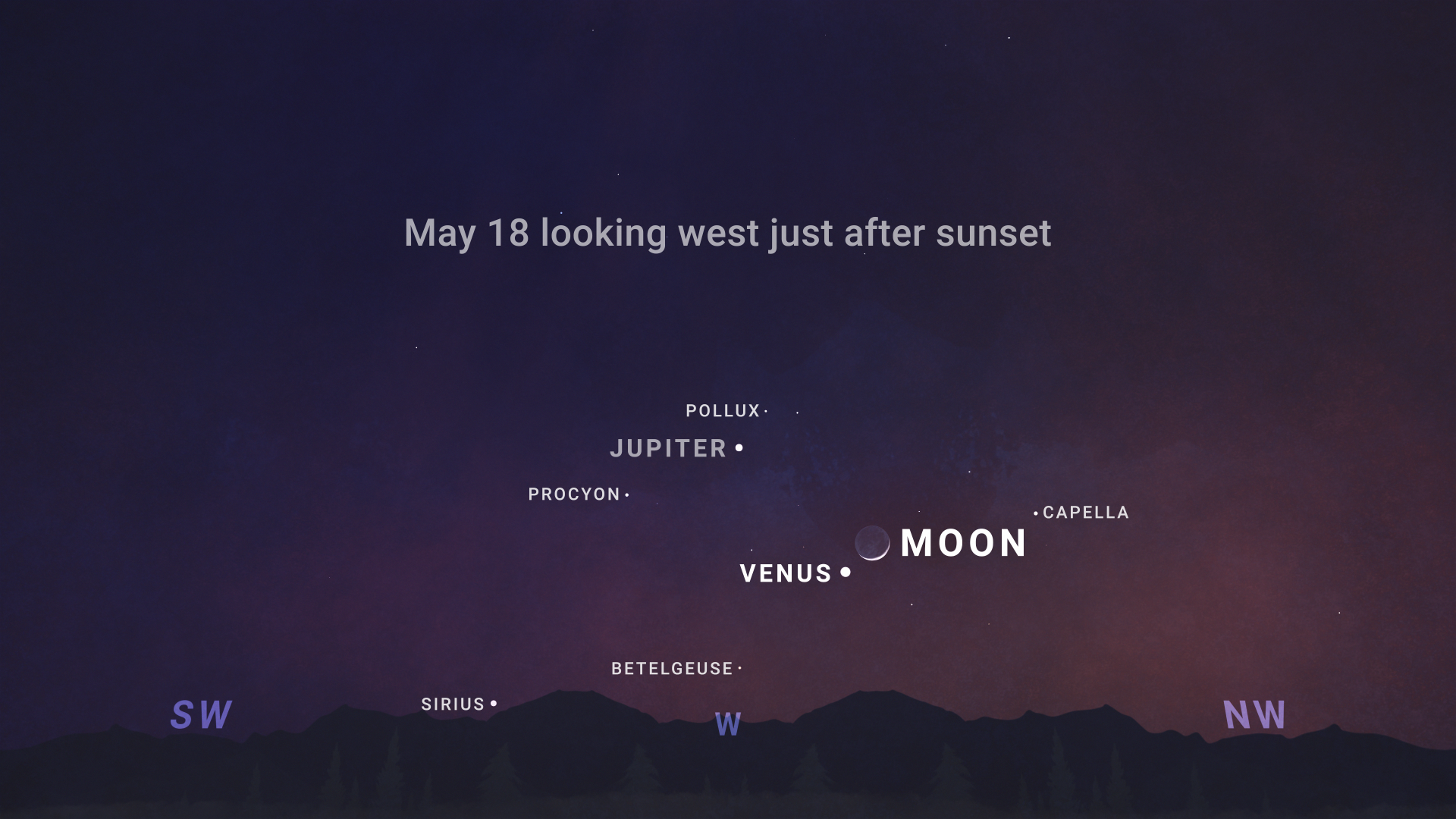 See the moon and Venus together in the night sky Monday