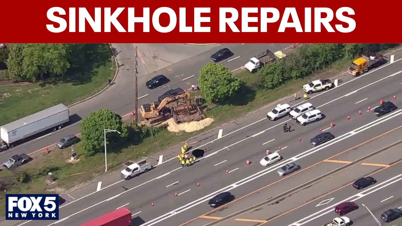 LIE sinkhole: Driver says 'tires blew immediately' after hitting it