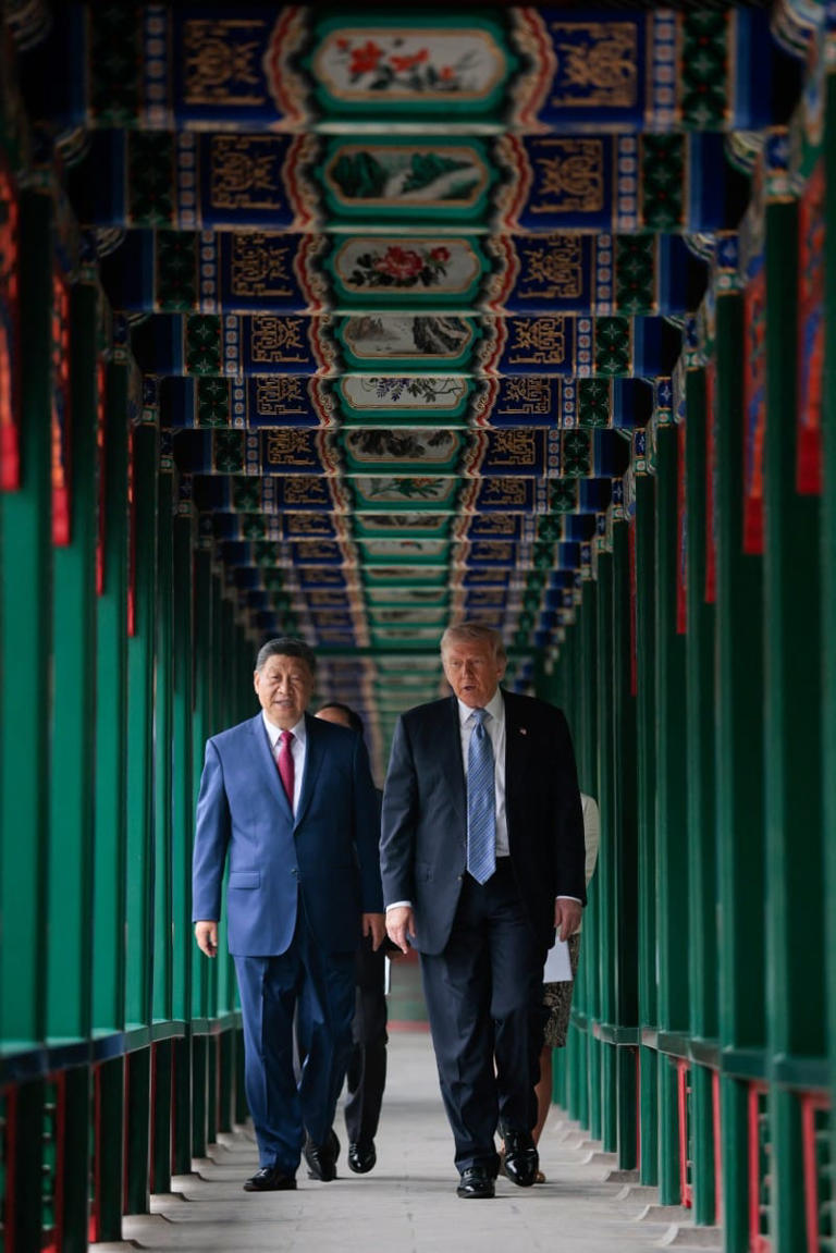 Trump walks the gardens of China’s most secretive compound
