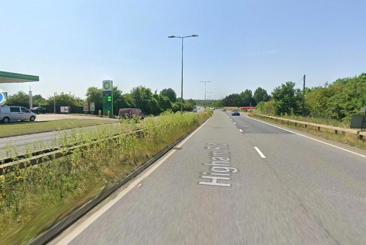 Person trapped in vehicle in two-car crash on A45 with police and fire ...