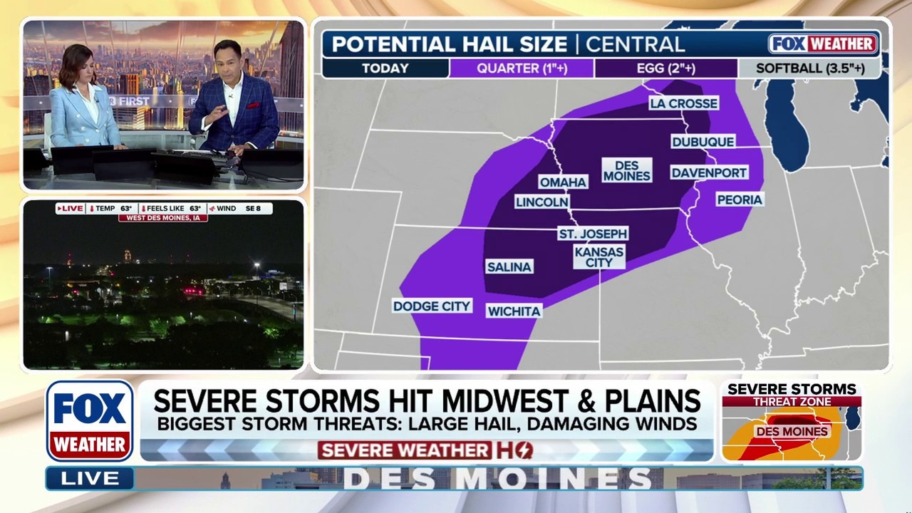 'Monster' hail possible for Iowa, Plains, as severe storms threaten ...