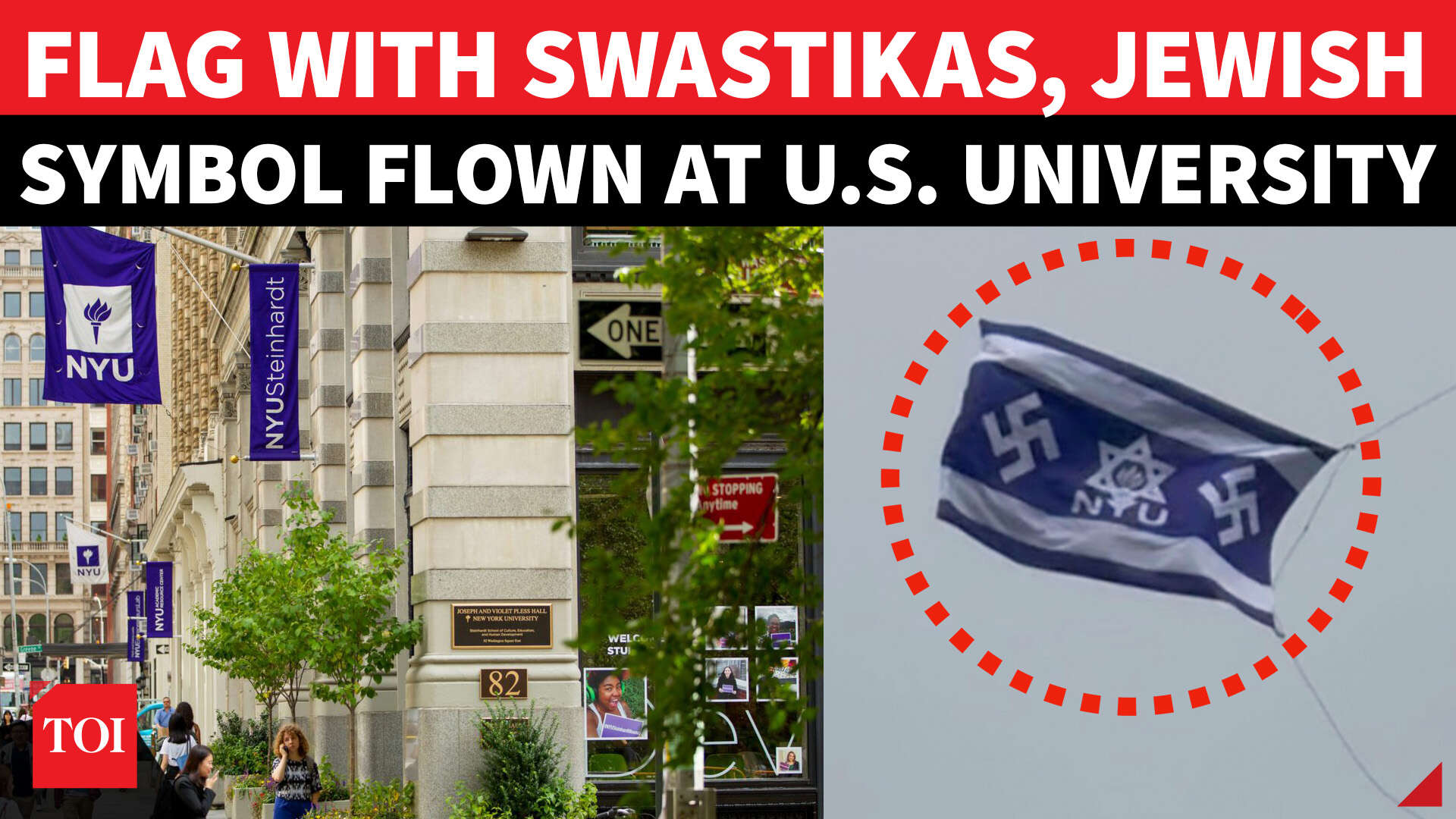 Shocking! Swastika flag with Star of David raised on NYU campus as ...