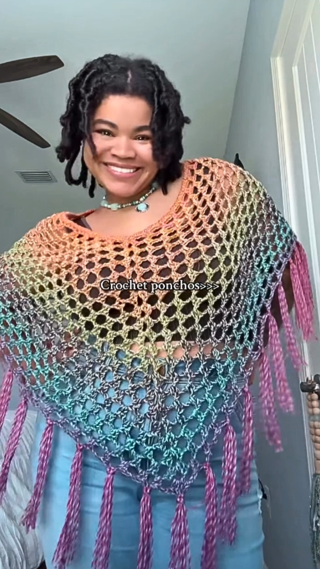 Obsessed with these beautiful handmade crochet ponchos