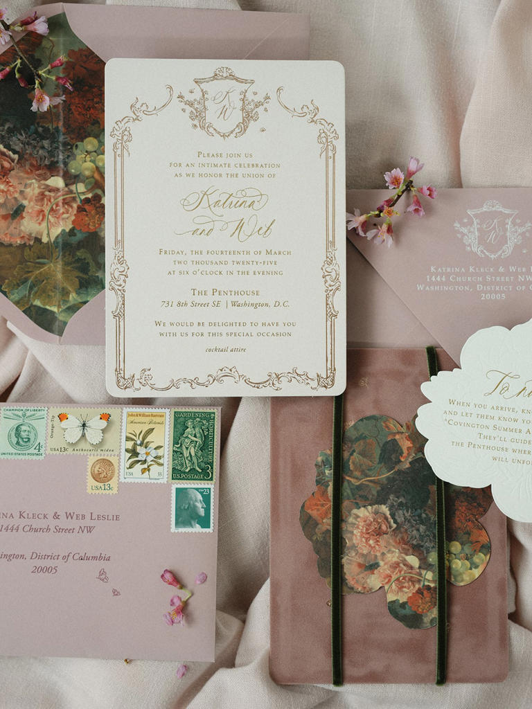 The decadent menu at this moody springtime microwedding included fried ...