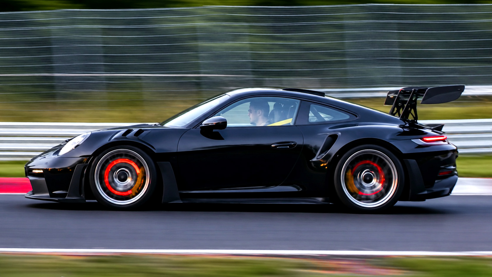 Porsche GT3 RS pushes braking limits with glowing red brakes