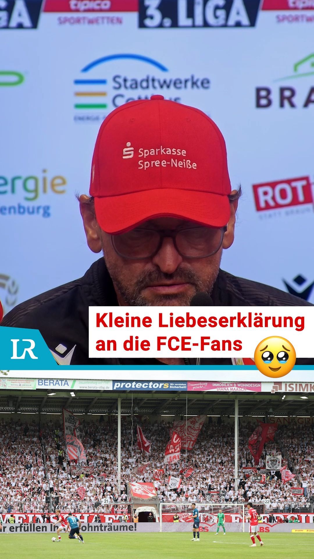 Energie-Trainer Wollitz mit Liebeserklärung an die FCE-Fans