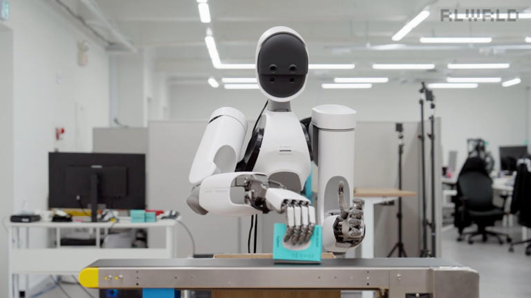 Watch humanoid robot use vision and memory to sort objects in dexterity ...