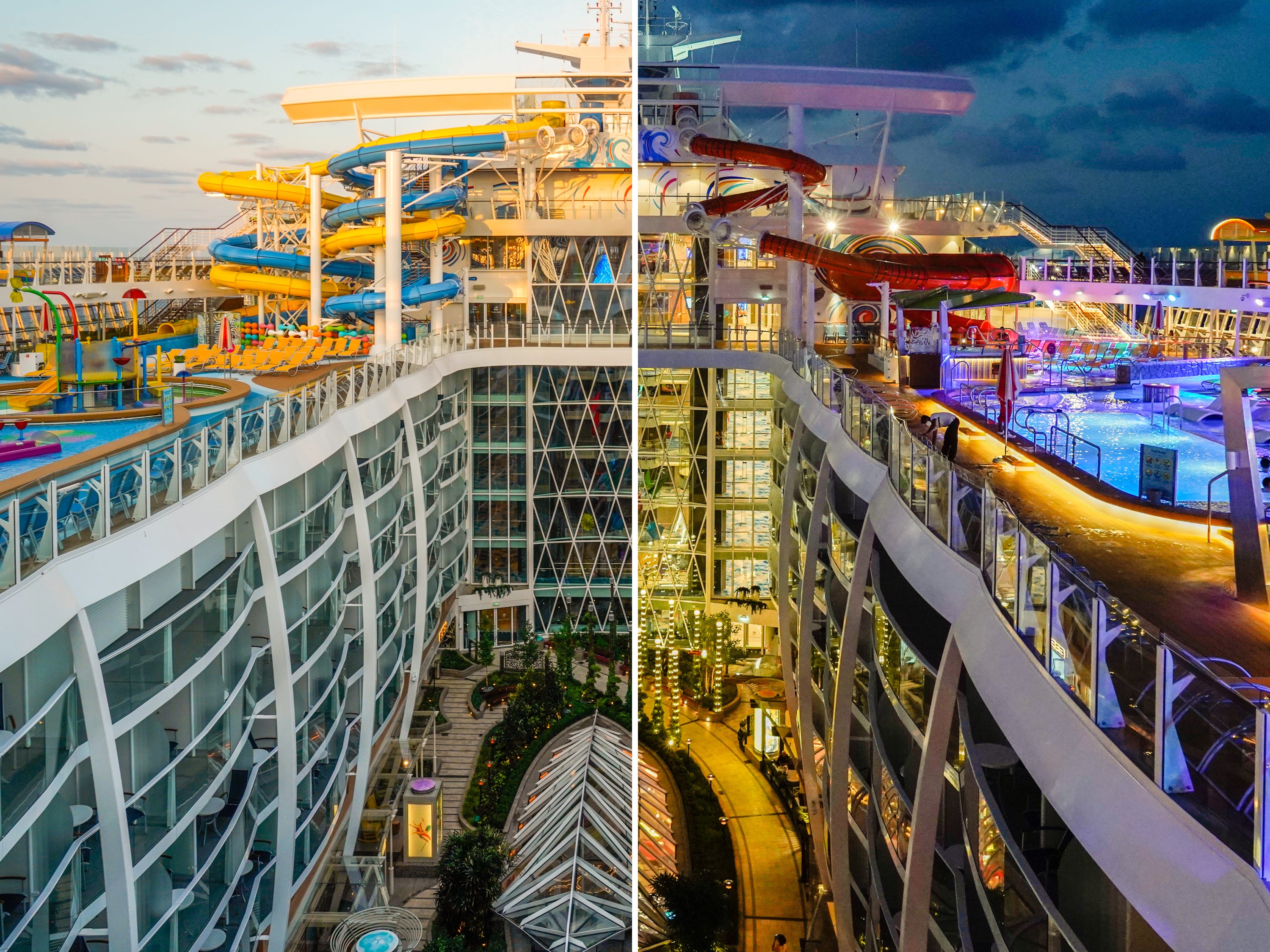 10 side-by-side photos show how a Royal Caribbean cruise ship ...